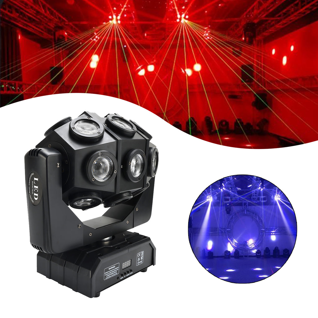 180W Moving Head 18 LED Rotating Beam DMX Stage Light RGBW DJ Disco Pa ...