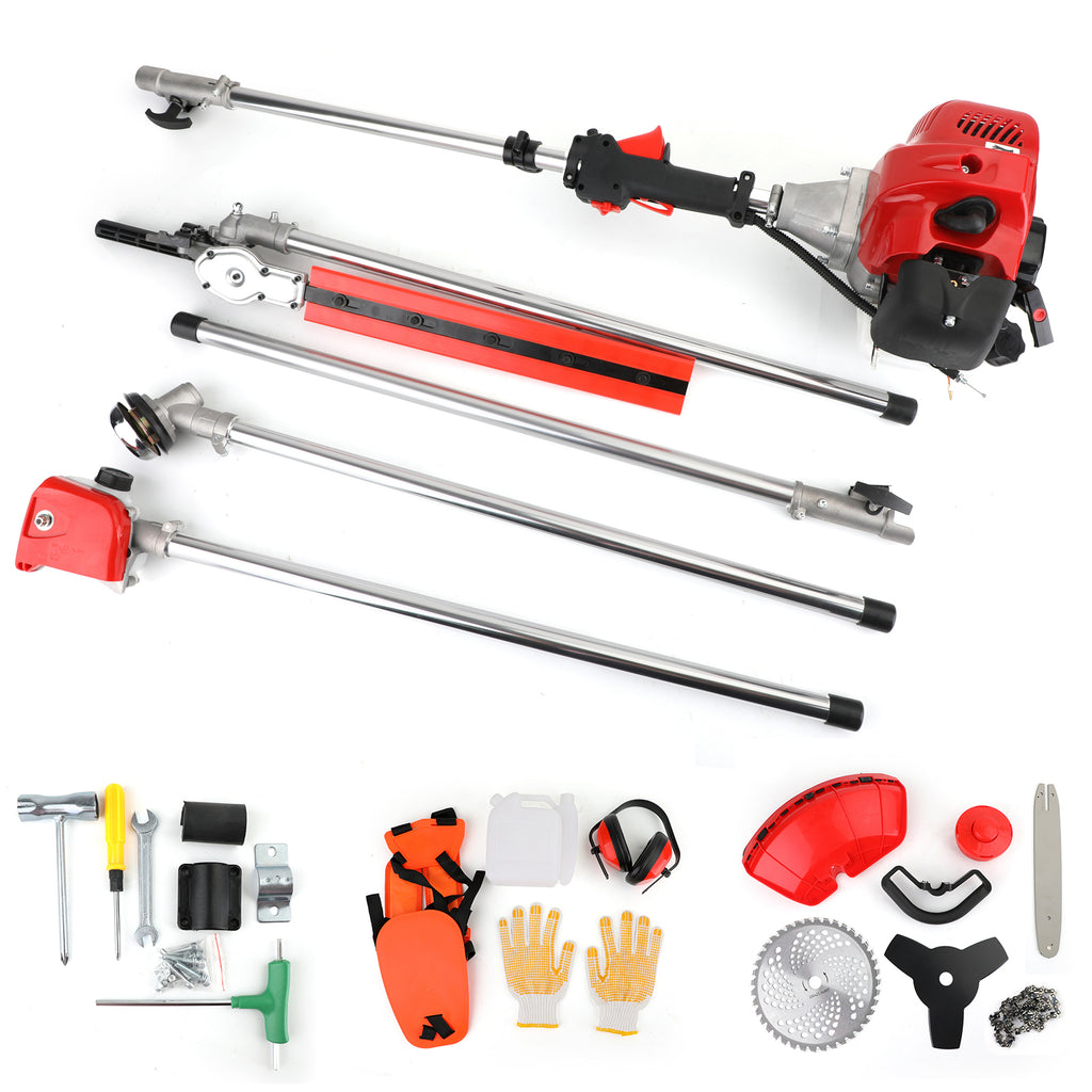 5 in 1 52cc Petrol Hedge Trimmer Chainsaw Pole Saw Outdoor Tools – Itopteng